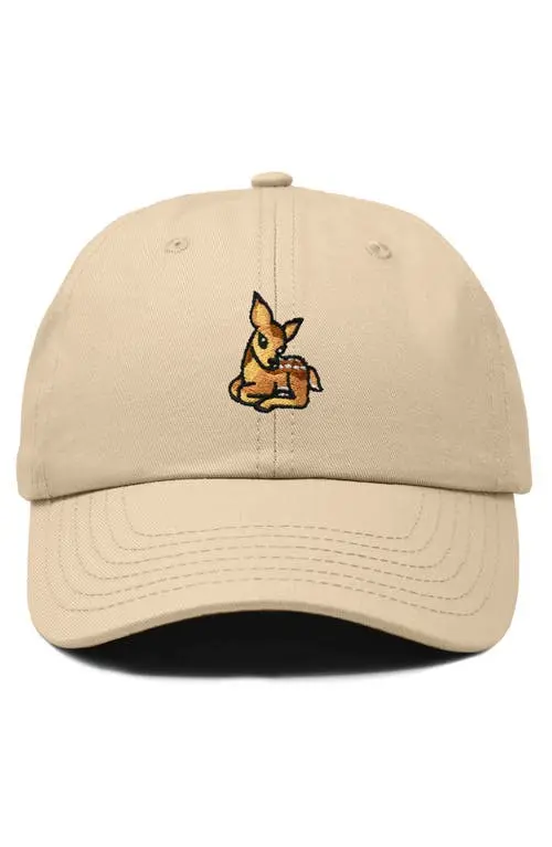 DALIX Fawn Embroidered Cap - Khaki