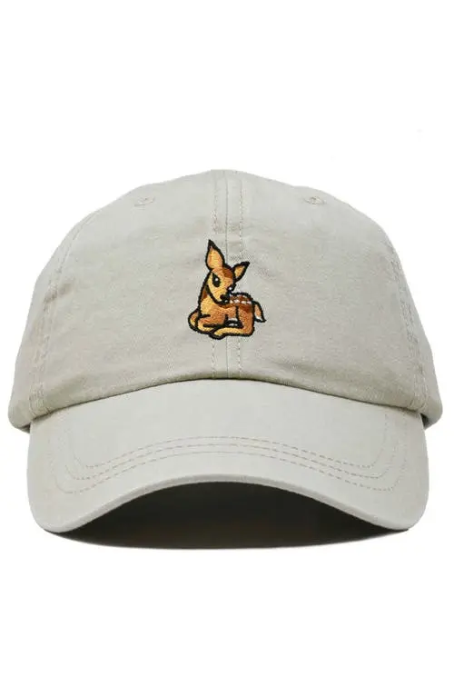 DALIX Fawn Embroidered Cap - Washed Stone White