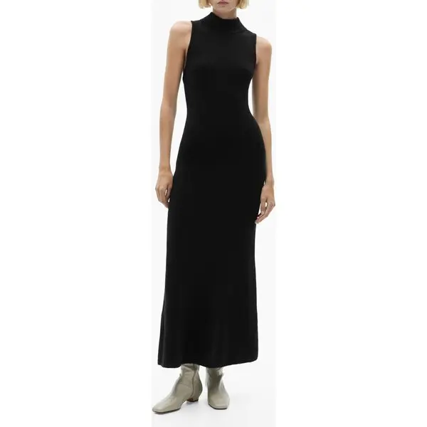 Mango Sleeveless Knit Maxi Dress With Open Back
