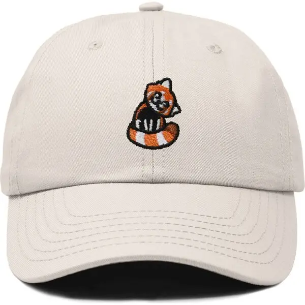 DALIX Panda Embroidered Cap - Beige