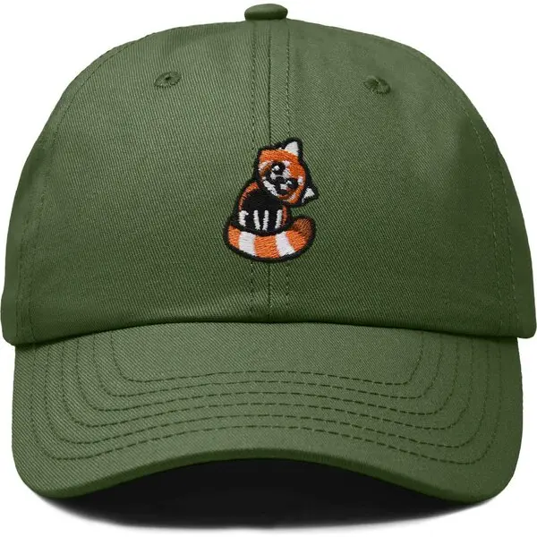 DALIX Panda Embroidered Cap - Olive