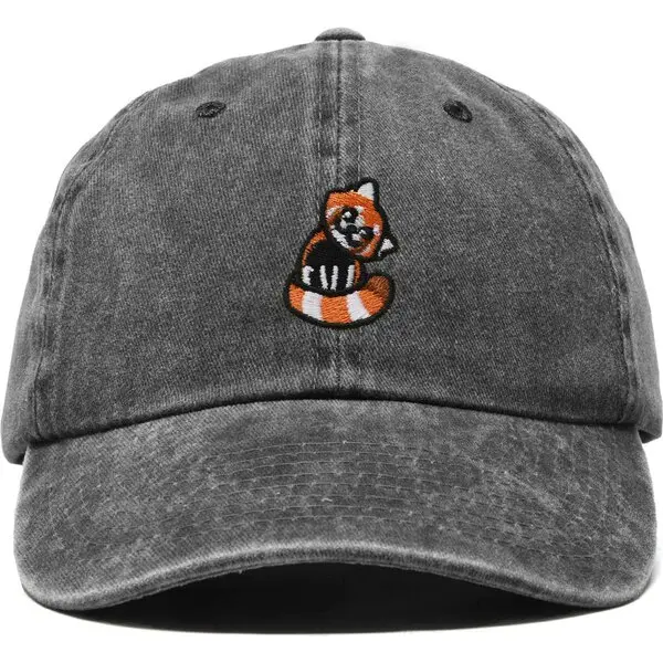 DALIX Panda Embroidered Cap - Washed Black