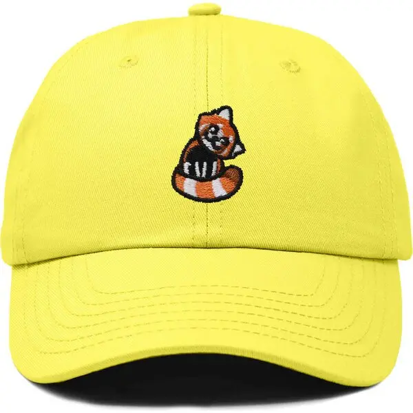 DALIX Panda Embroidered Cap - Yellow
