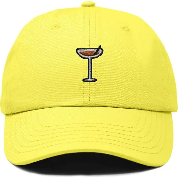 DALIX Espresso Martini Embroidered Cap - Yellow