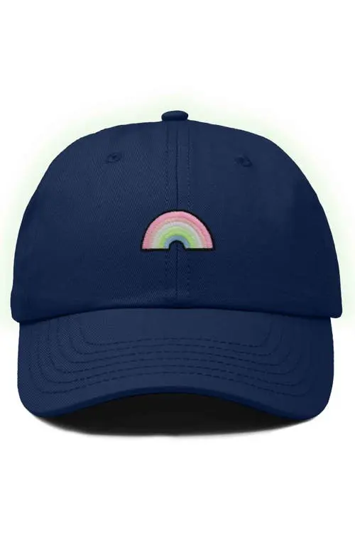 DALIX Rainbow Embroidered Cap - Navy Blue
