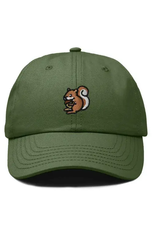 DALIX Squirrel Embroidered Cap - Olive