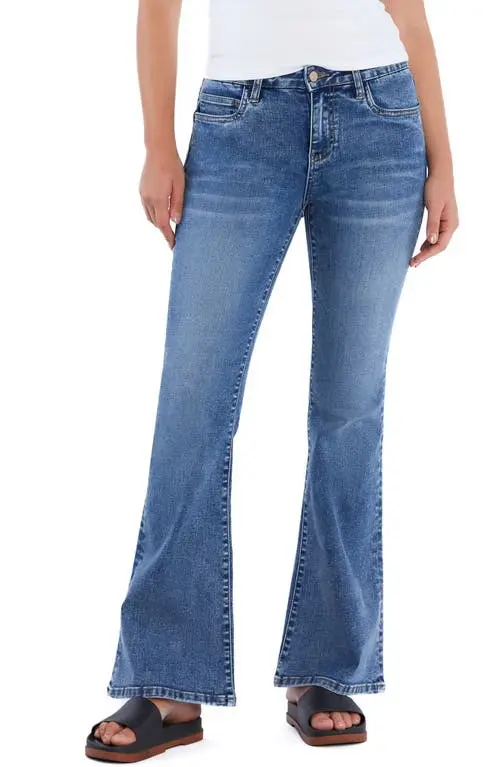 HINT OF BLU Mid Rise Flare Jeans - Camila Blue