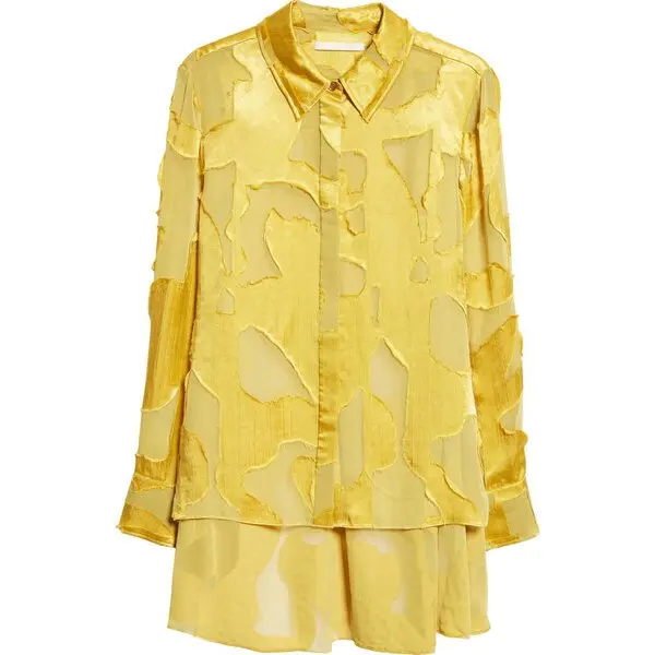 JASON WU Abstract Fil Coupé Button-up Shirt - Kiwi