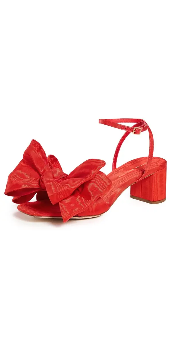 LOEFFLER RANDALL Carmen Mid-heel Bow Sandals - Red