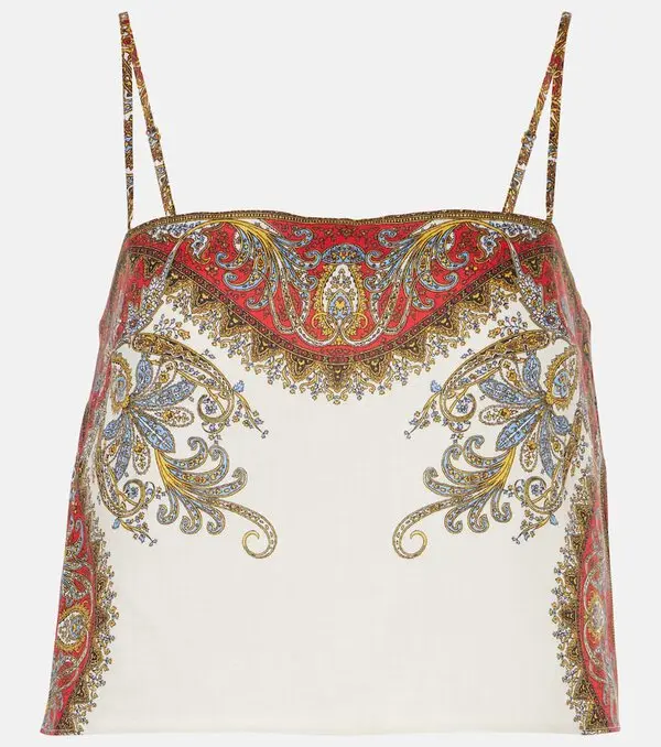 Veronica Beard Rhea Printed Linen Shirt