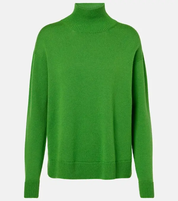 Max Mara Marta Wool And Elastane Turtleneck Sweater - Green