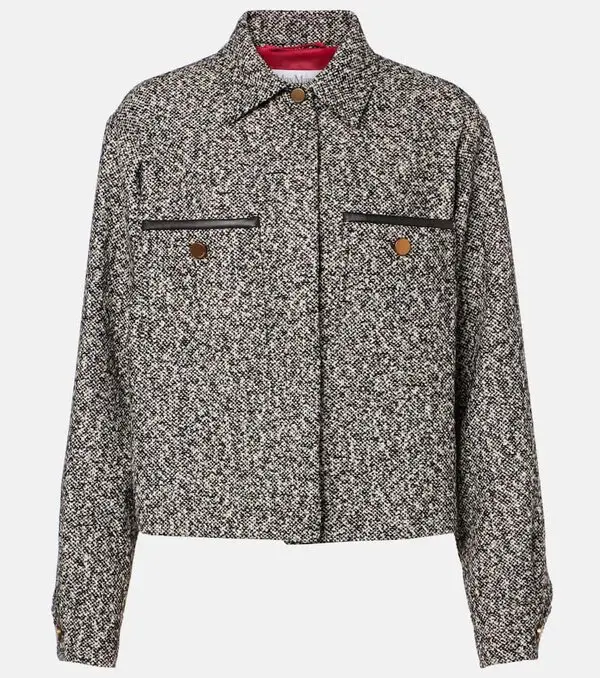 Max Mara Demien Wool-blend Tweed Jacket - Black