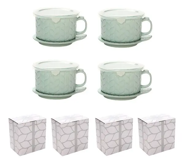 TEMP-TATIONS As Is Carved Willow Set 25ozmug Meals Lid