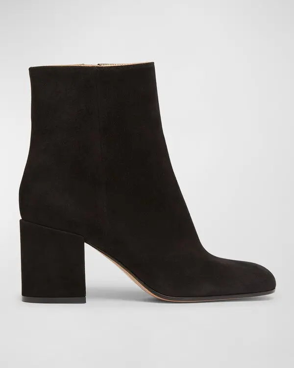 GIANVITO ROSSI Joelle Suede Block-heel Booties - Black