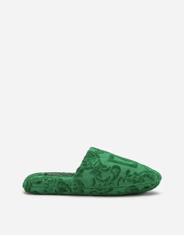 Dolce & Gabbana Jacquard Cotton Terry Slippers - Multicolor