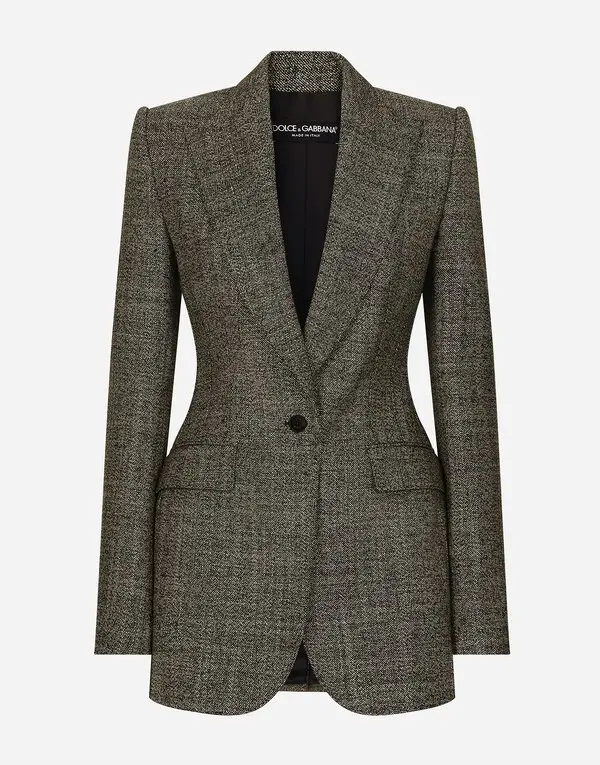 Dolce & Gabbana Single-breasted Wool Micro-tweed Turlington Jacket
