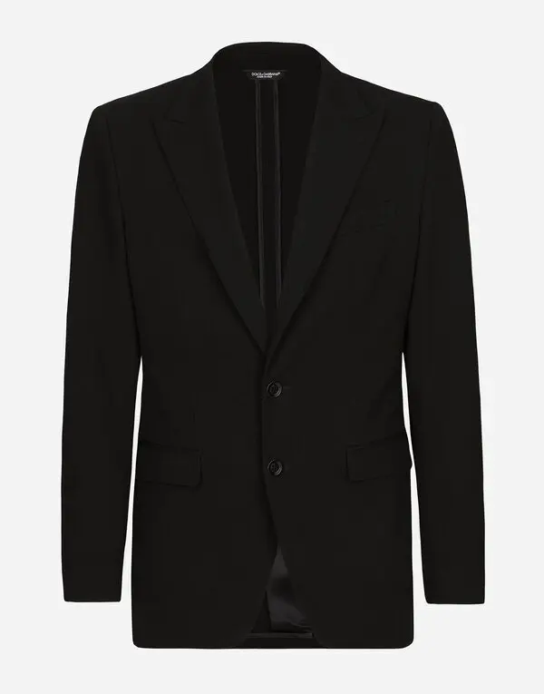 Dolce & Gabbana Single-breasted Stretch Cotton Taormina-fit Jacket - Black
