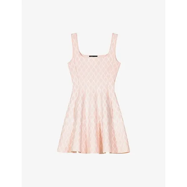 Maje Grid-pattern Woven Mini Dress - Roses