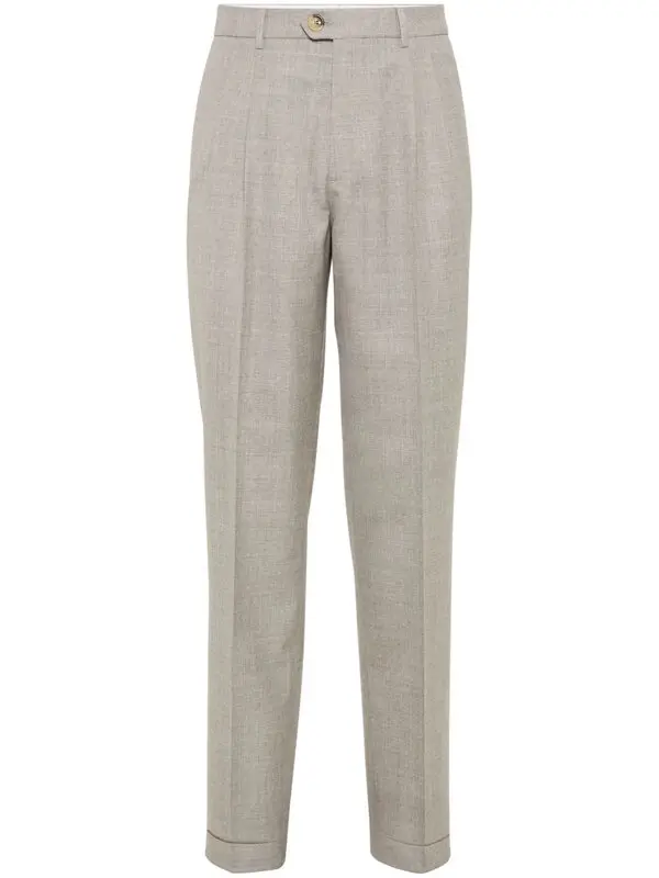Brunello Cucinelli Pleat-detail Tailored Trousers - Neutrals