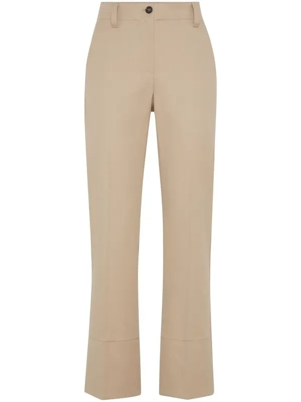 Brunello Cucinelli Kickflare Cigarette Trousers - Neutrals
