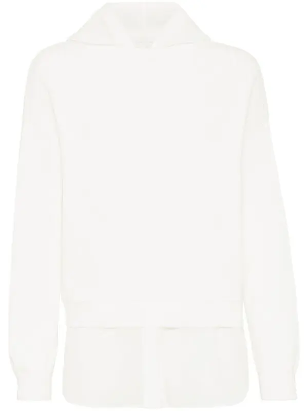 Brunello Cucinelli Layered Hoodie - White