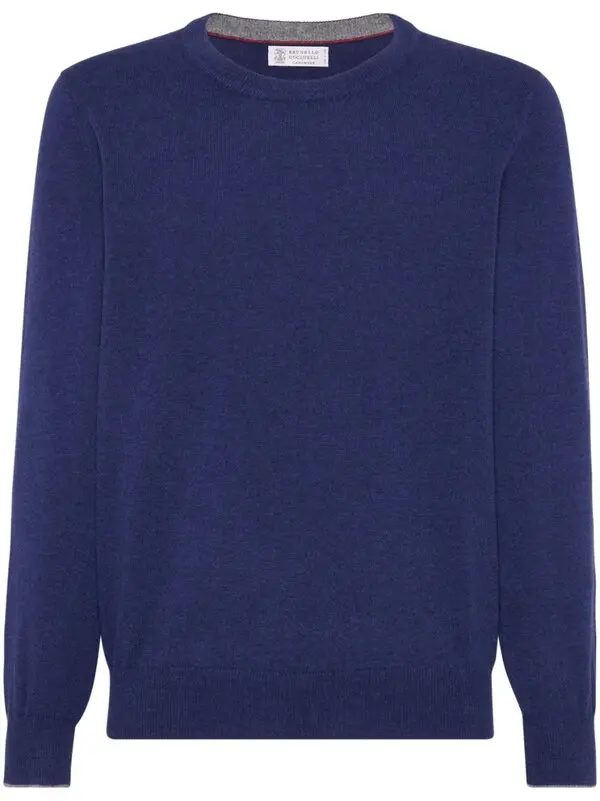 Brunello Cucinelli Cashmere Crew Neck Sweater - Blue