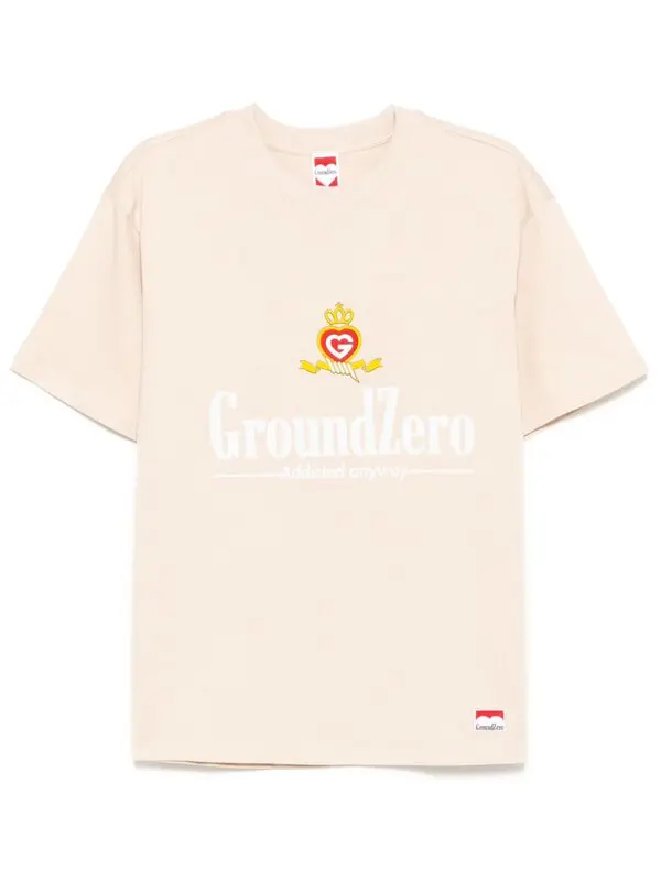 GROUND ZERO Logo Print T-shirt - Neutrals