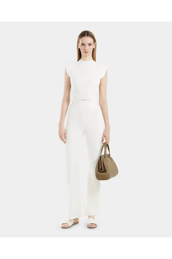 Rudsak Sleeveless Knit Mock-neck Top - White