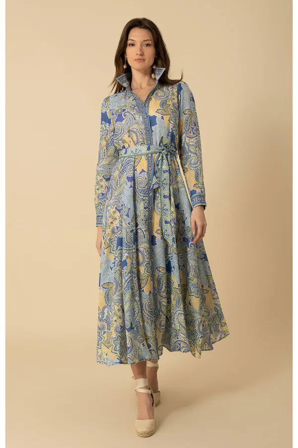 Hale Bob Clementine Linen Maxi Dress