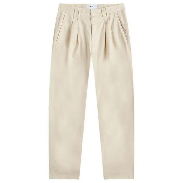 WAX LONDON Raleigh Pleat Twill Trousers - Stone