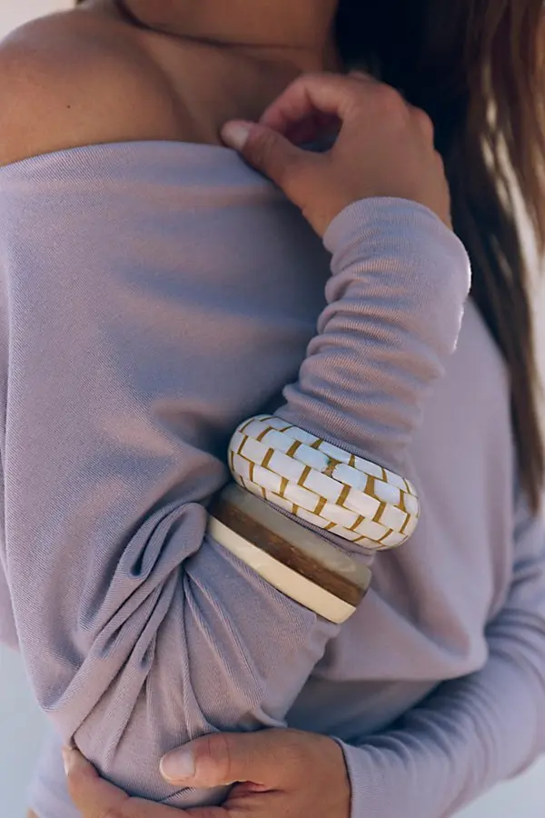 Free People Ignatius Bangle - Cocoa/ivory