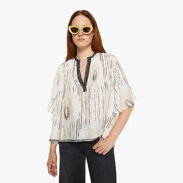 MARIA CHER Printed Cupro Top