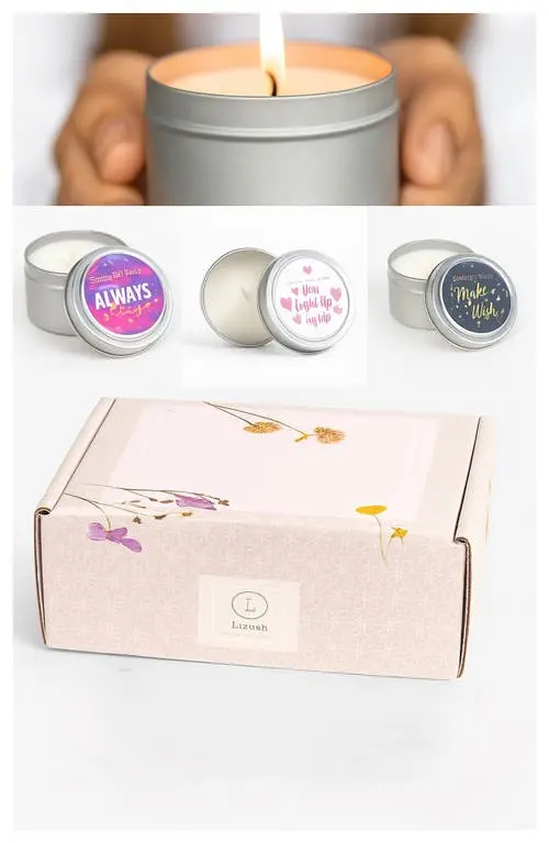 LIZUSH Trio Of Tin Soy Candle Scented With Bergamot And Lavender Essential Oils - None