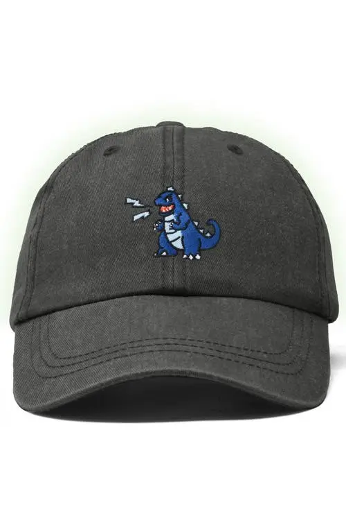 DALIX Lizard Embroidered Baseball Cap - Washed Gray