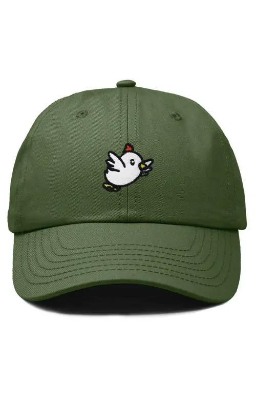 DALIX Chicken Embroidered Cap - Olive