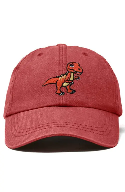 DALIX T-rex Embroidered Cap - Washed Red