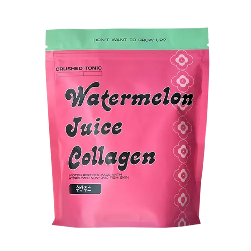 CRUSHED TONIC Watermelon Juice Marine Collagen Supplement - Pink