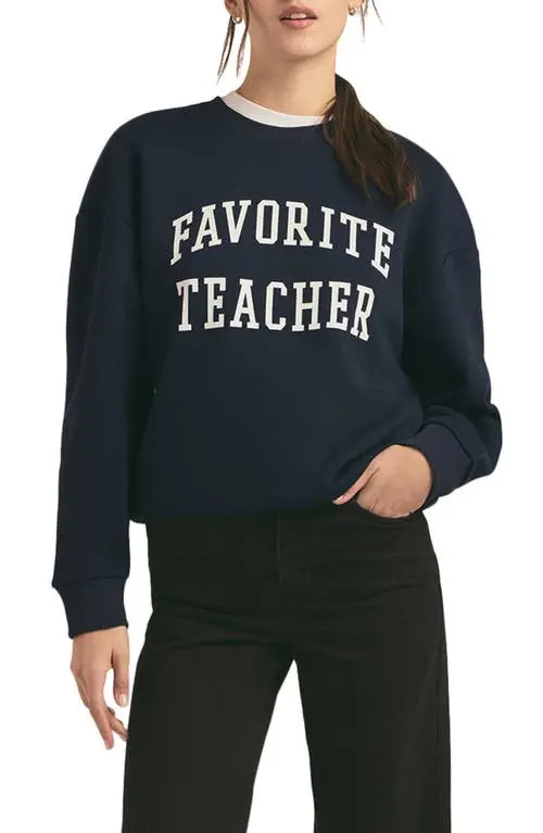 FAVORITE DAUGHTER Favorite Teacher Sweatshirt - Navy