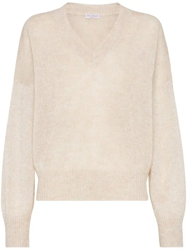 Brunello Cucinelli V-neck Jumper - Neutrals