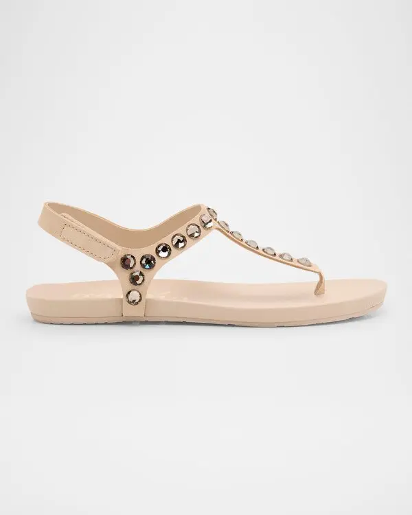 PEDRO GARCIA Crystal-embellished Sandals - Plume  Light Sand