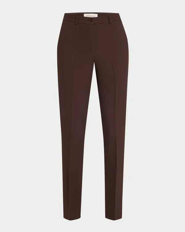 Michael Kors Samantha Slim-leg Pants - Chocolate