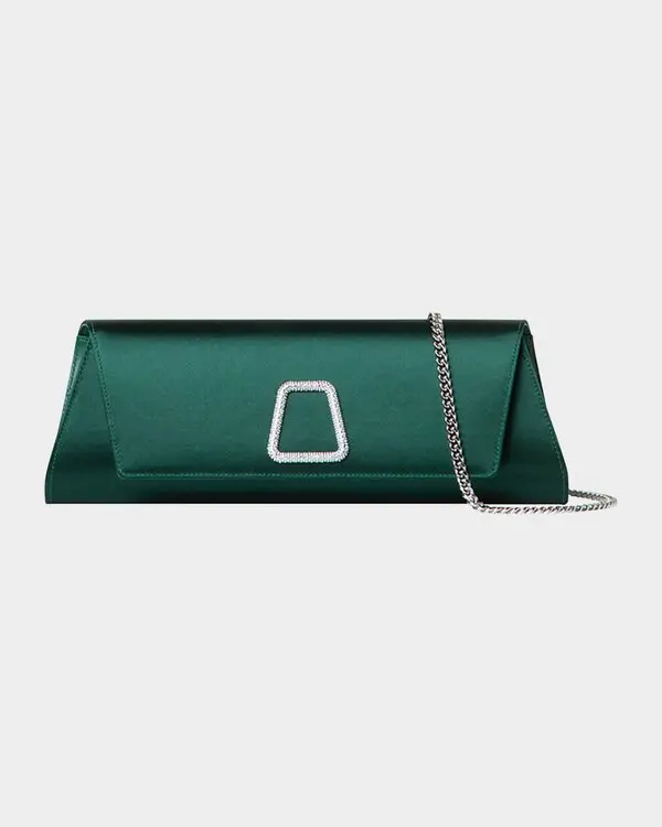 Akris Anouk Small Satin Clutch Bag - Jade