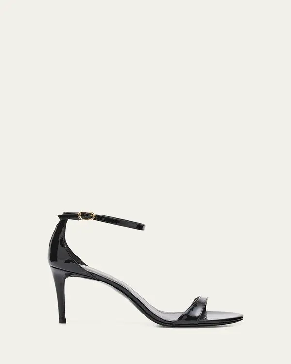 STUART WEITZMAN Nudist Ii 75 Patent Leather Sandals - Black