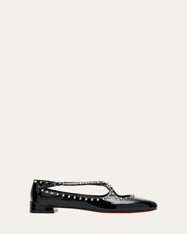 CHRISTIAN LOUBOUTIN Pilouta Spike Ballerina Flats - Black