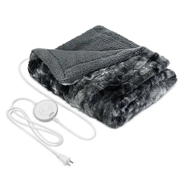 PURE ENRICHMENT Pureradiance Luxury Heated Throw Blanket, 50 X 60