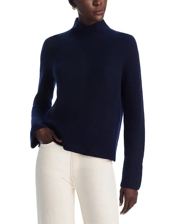 Bloomingdale'S C Exclusive Cashmere Rollneck Top - Navy