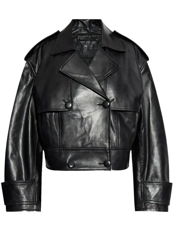 STAND STUDIO Cropped Leather Jacket