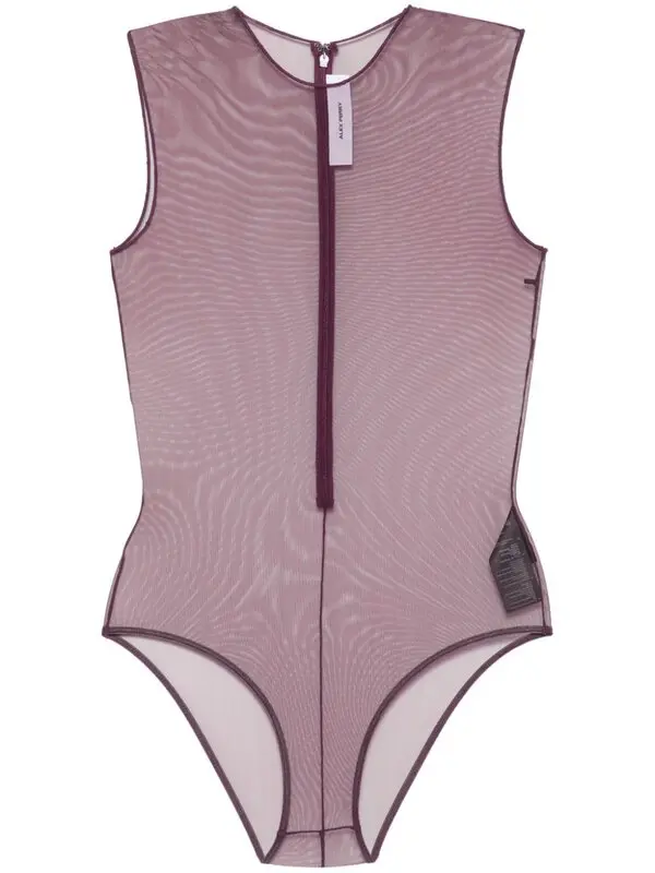 Alex Perry Crew-neck Mesh Bodysuit - Red