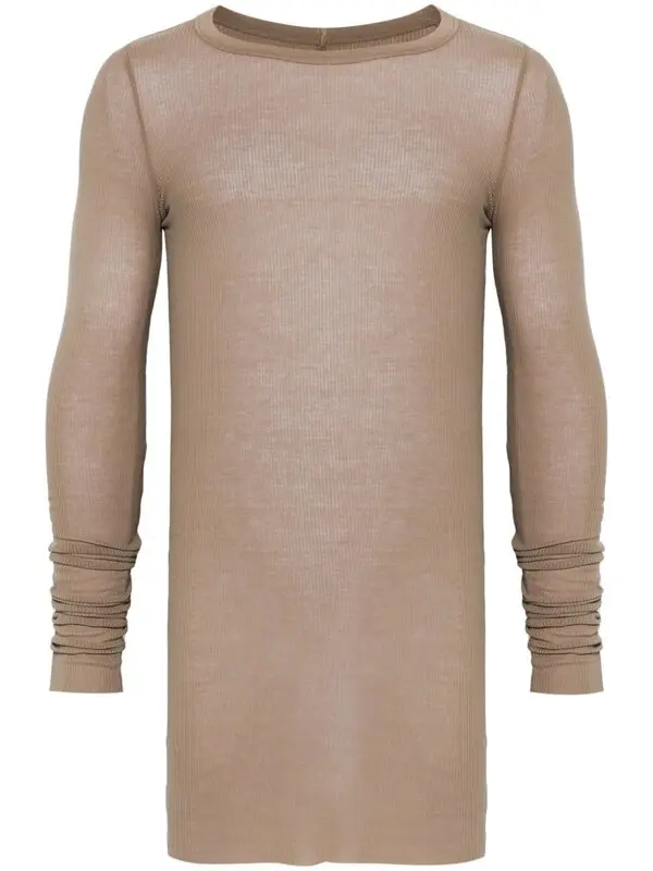 Rick Owens Ribbed T-shirt - Neutrals