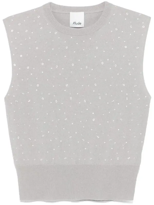 ALLUDE Crystal-embellished Top